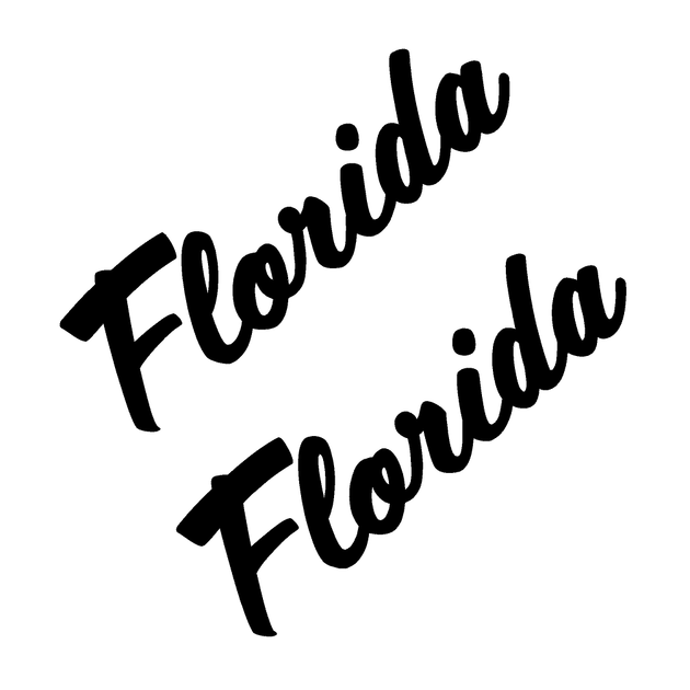 Cursive Fender Emblems (Moab, Texas, Lucky, Florida) - Universal | StickerFab