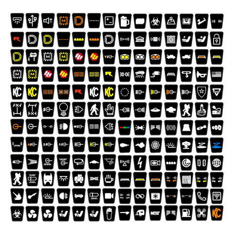 2010-2014 F-150 Raptor, Transit, Super Duty Auxiliary Switch Labels ...