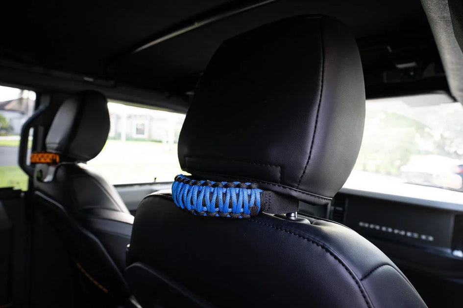2021+ Bronco Headrest Paracord Wrapped Grab Handles (Pair) | StickerFab