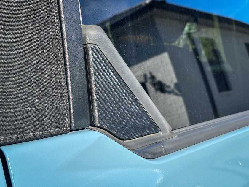 2021+ Bronco 3D Carbon Rear Window Triangle Overlay - 4 Door | StickerFab