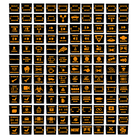 Auxiliary Switch Labels (Upfitter) - 17-20 F-150 Raptor, 17+ F-250 / F ...