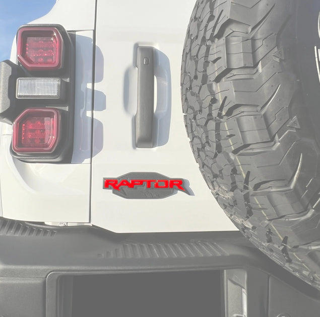 Raptor Rear Tailgate Emblem Inserts - 2022+ Bronco Raptor | StickerFab