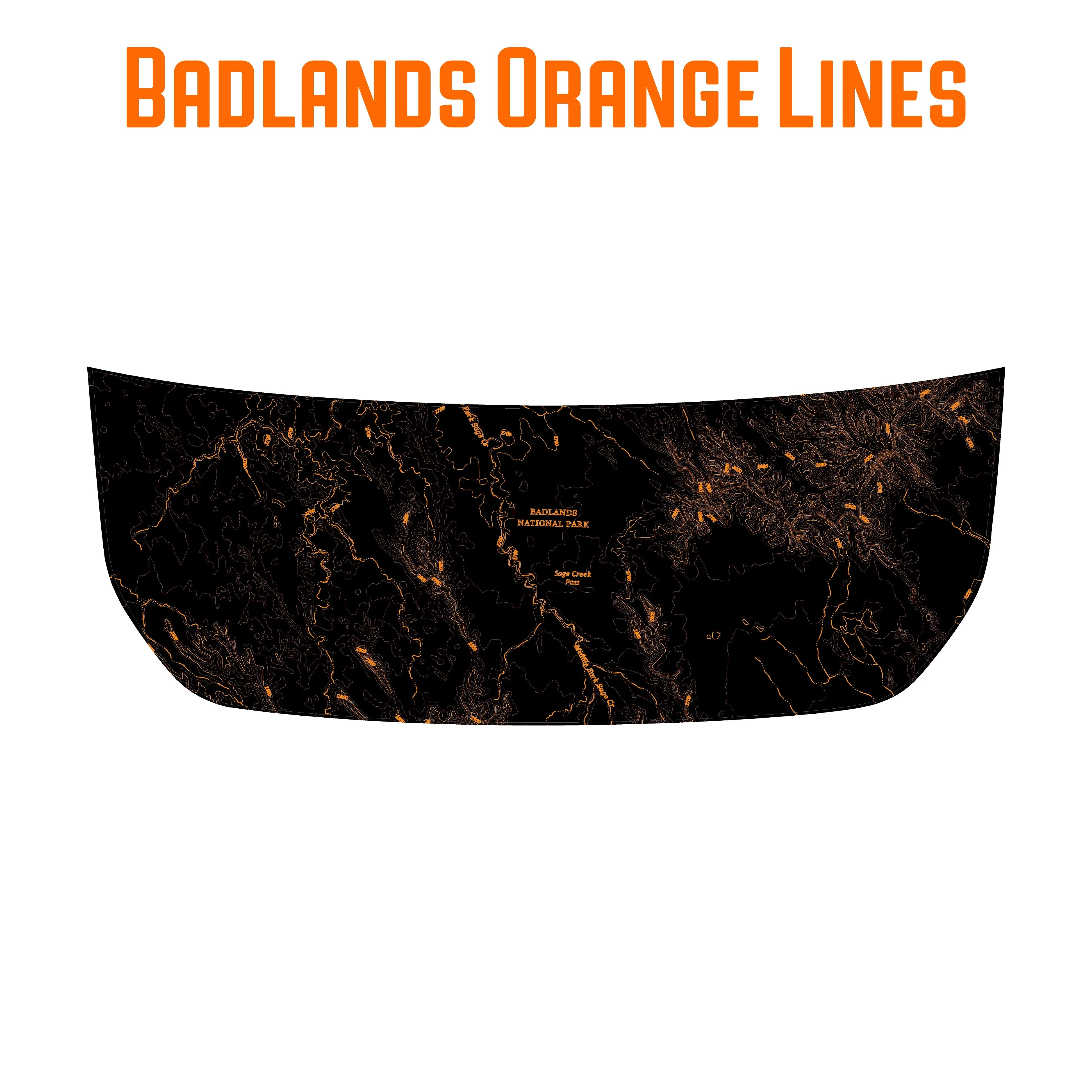 2021+ Bronco Badlands Topographic Map Hood Overlay - Full Print ...
