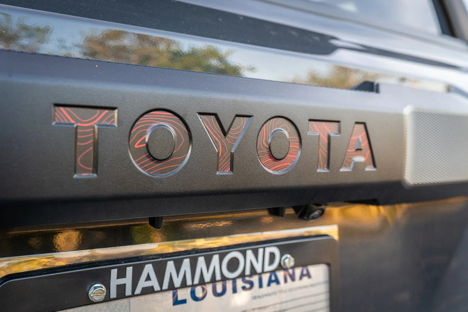 TOYOTA 2025 4Runner Topographic Rear Tailgate Logo Overlays | StickerFab