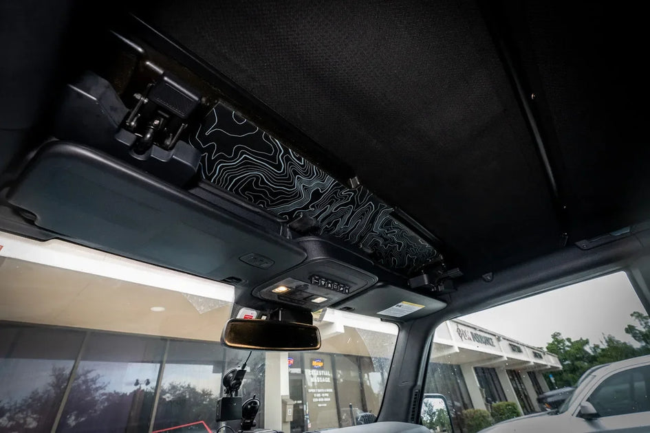 2021+ Bronco Topographic Map Soft Top Handle Panel Overlay | StickerFab