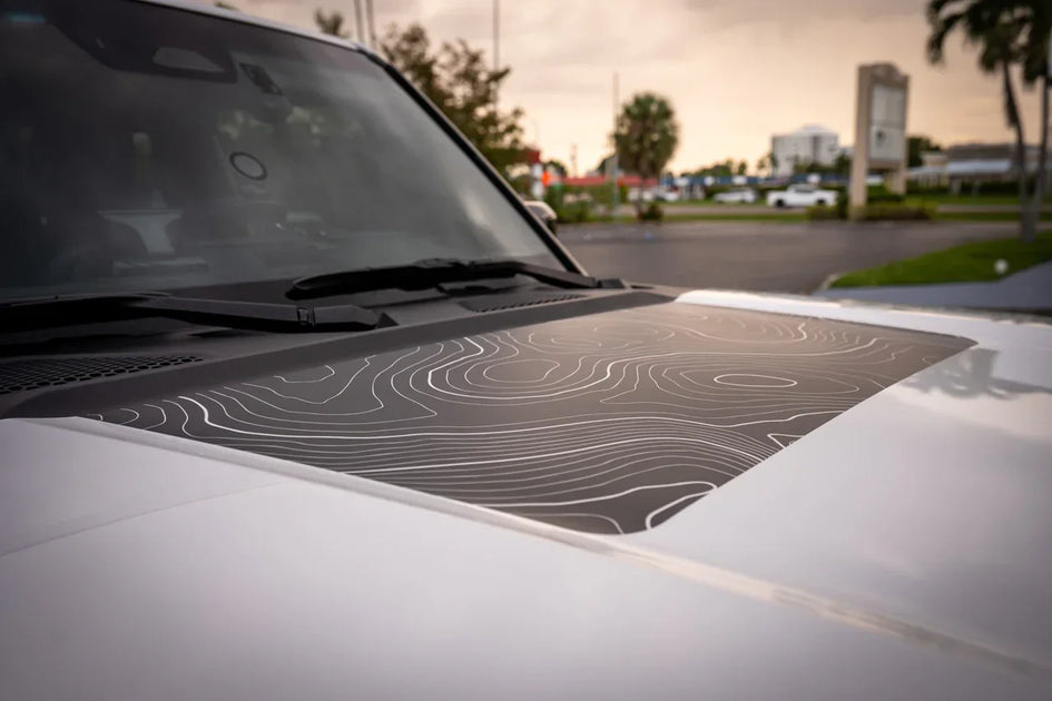 2024 Land Cruiser Hood Topographic Map Overlay | StickerFab