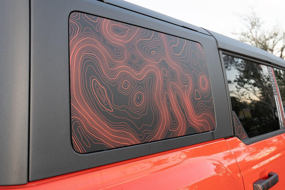 2021+ Bronco Topo Hardtop Side Window Overlays - 4 Door | StickerFab