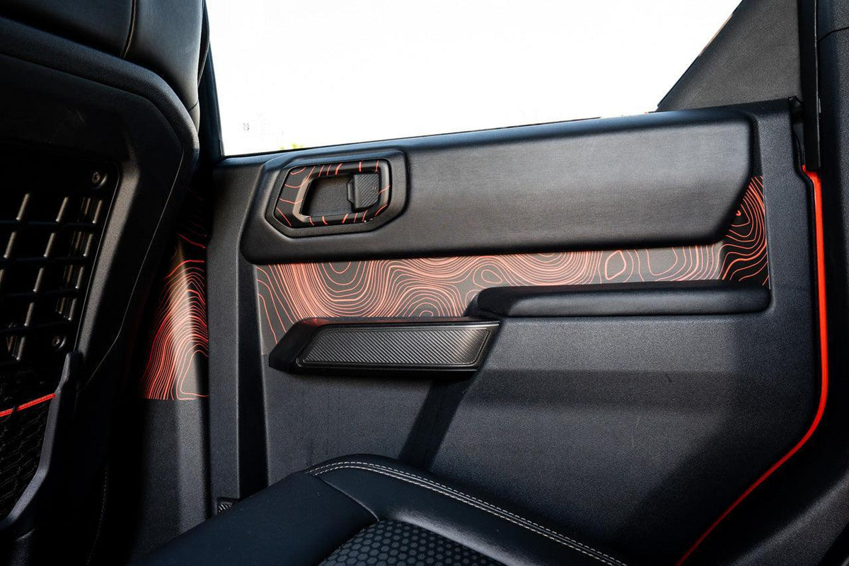 2021+ Bronco Topo Rear Interior Upper Door Card Insert Overlays - 4 ...