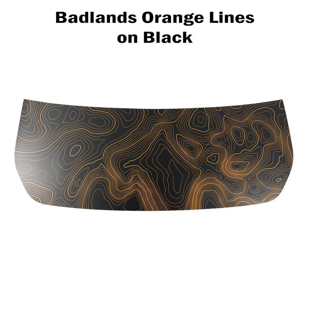 Stealth 2021+ Bronco Black Topographic Map Hood Overlay (Printed Series ...