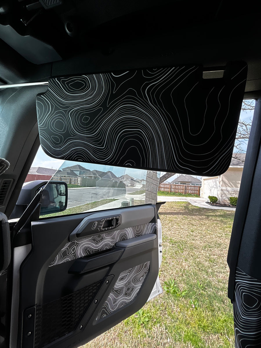 2021+ Bronco Topo Interior Sun Visor Overlays (Printed Series ...