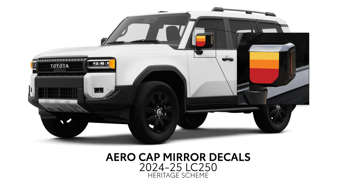 Aero Cap Mirror Decals - 2024+ Land Cruiser | StickerFab | StickerFab