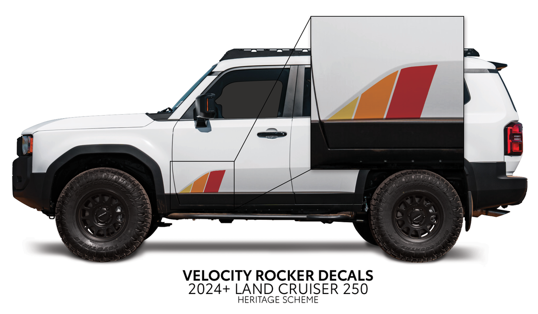 2024+ Toyota Land Cruiser 250 Velocity Lower Rocker Decals | StickerFab