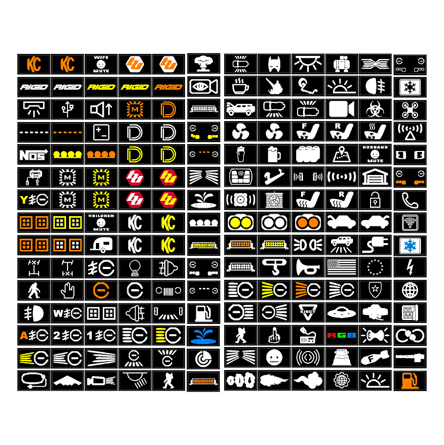 Jeep Wranger JL Gladiator JT Auxiliary Switch Labels (Upfitter) - 2018 ...