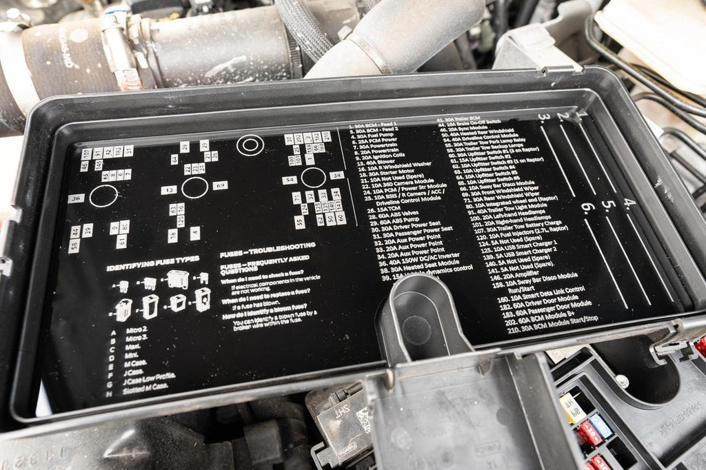 2021+ Bronco Laser Series Fuse Box Lid Label Plate | StickerFab