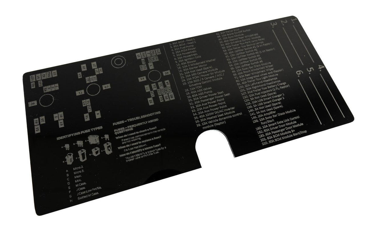 2021+ Bronco Laser Series Fuse Box Lid Label Plate – StickerFab