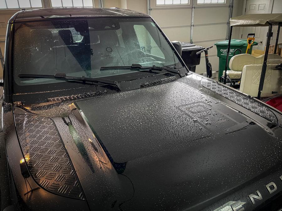 Defender 110 Hood / Bonnet Decal Overlay (Matte Black) - 2020+ Land Ro ...