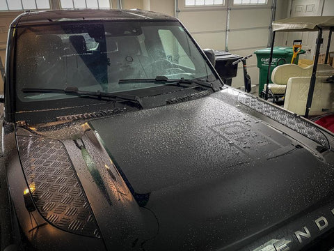 Defender 110 Hood / Bonnet Decal Overlay (Matte Black) - 2020+ Land Ro ...