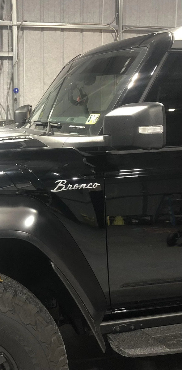 2021+ Bronco Ford Bronco Cursive Script Metal Emblems (Modified ...