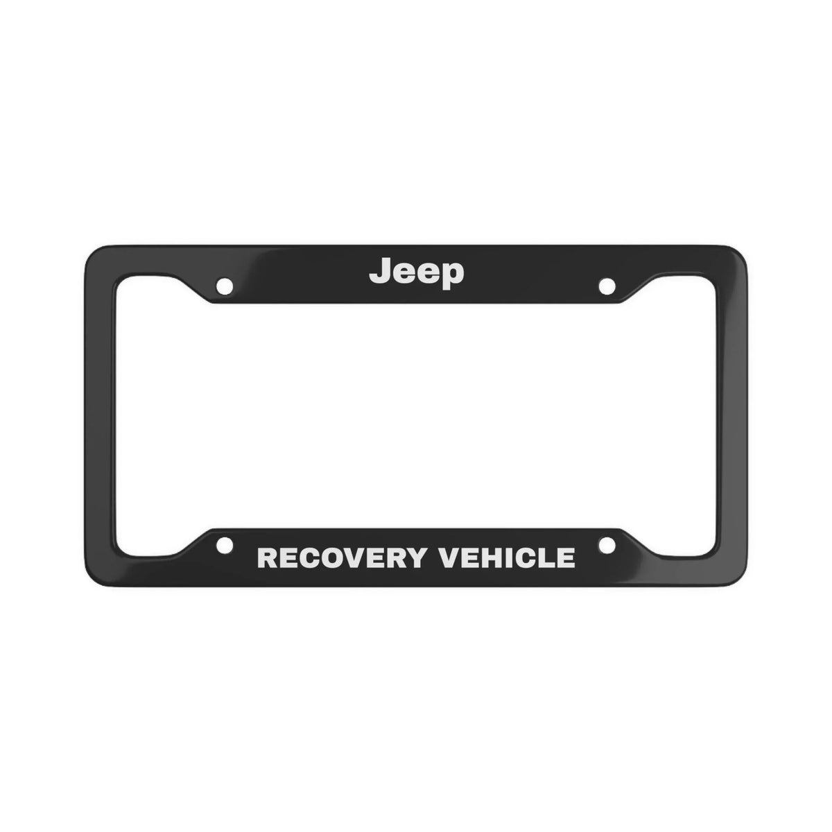 "Jeep Recovery Vehicle" License Plate Frame - (Black) – StickerFab