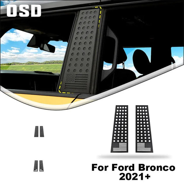 2021+ Bronco OSD Aluminum Trim Pillar Covers - 4 Door | StickerFab