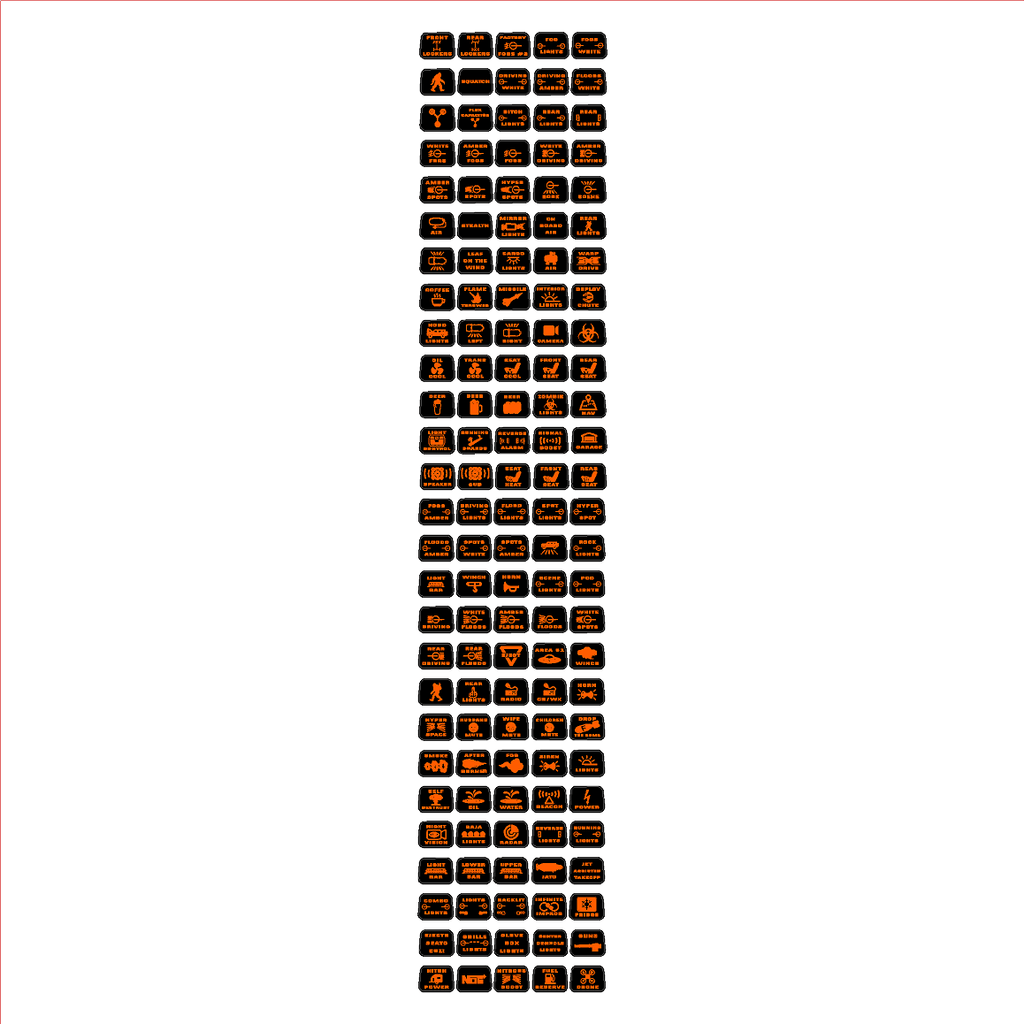 2021+ Bronco Printed Series Auxiliary Switch Labels (Upfitter) - 2021 ...