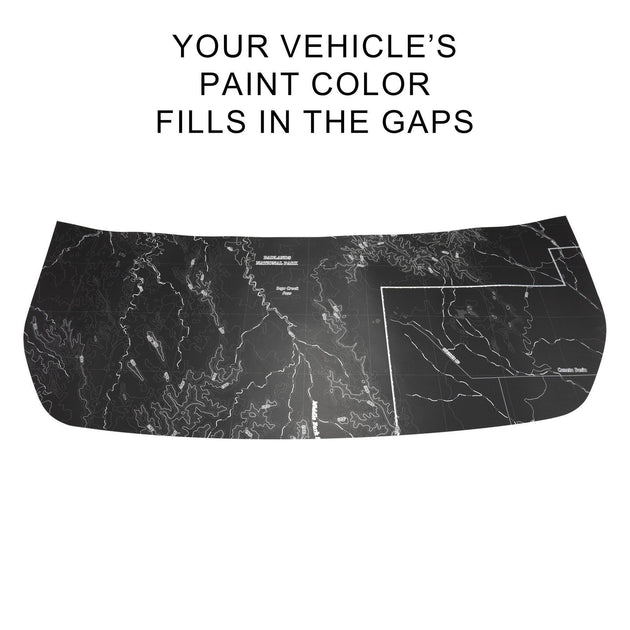 2021+ Bronco Badlands Topographic Map Hood Overlay - Full Print ...