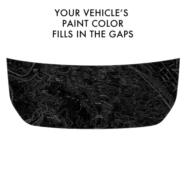 Stealth 2021+ Bronco Moab Topographic Map Hood Overlay (Printed Series ...