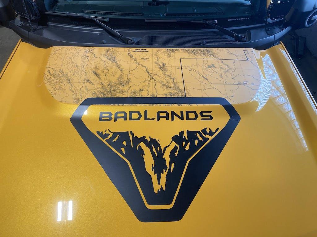 Stealth Clear Badlands Topographic Map Hood Overlay - 2021+ Bronco ...