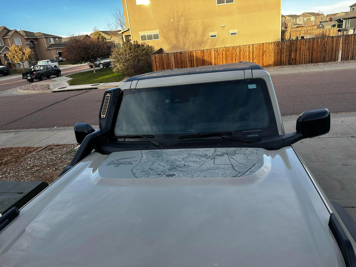 Stealth Clear Everglades Topographic Map Hood Overlay - 2021+ Bronco ...