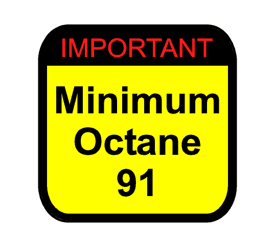 Warning Sticker Minimum Octane Rating (Pair) - Universal | StickerFab